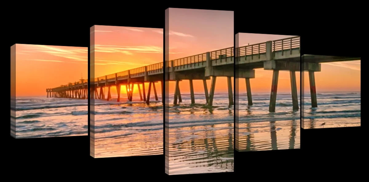 Elephant Stock Jacksonville Beach Pier Wall Art - Horizontal Multi ...