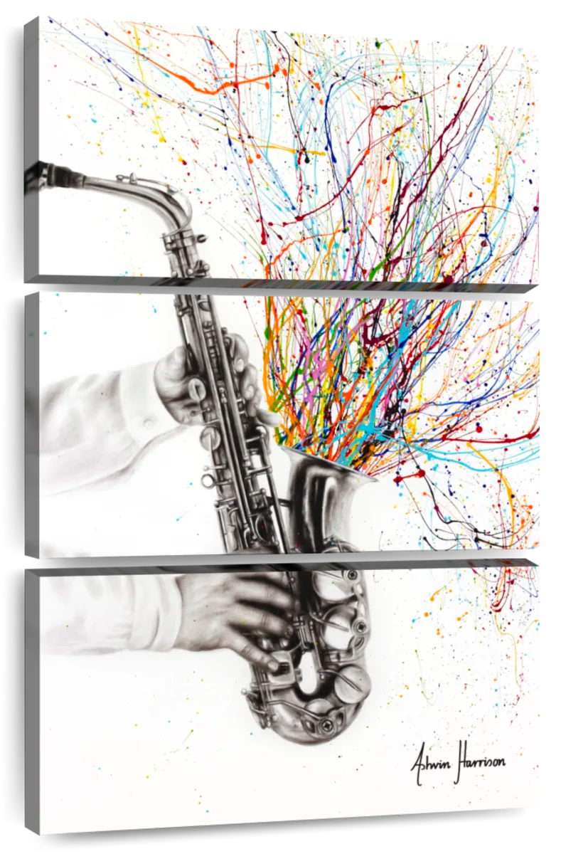 Elephant Stock The Jazz Saxophone Wall Art - Vertical Multi Panel ...