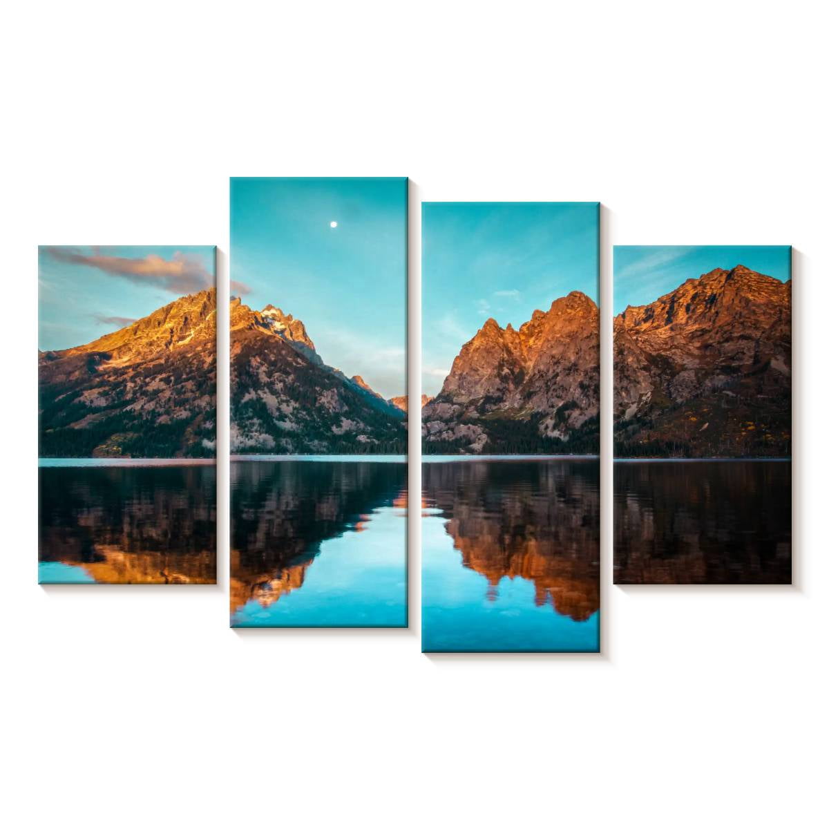 Elephant Stock Jenny Lake Grand Teton Wall Art - Horizontal Multi Panel ...