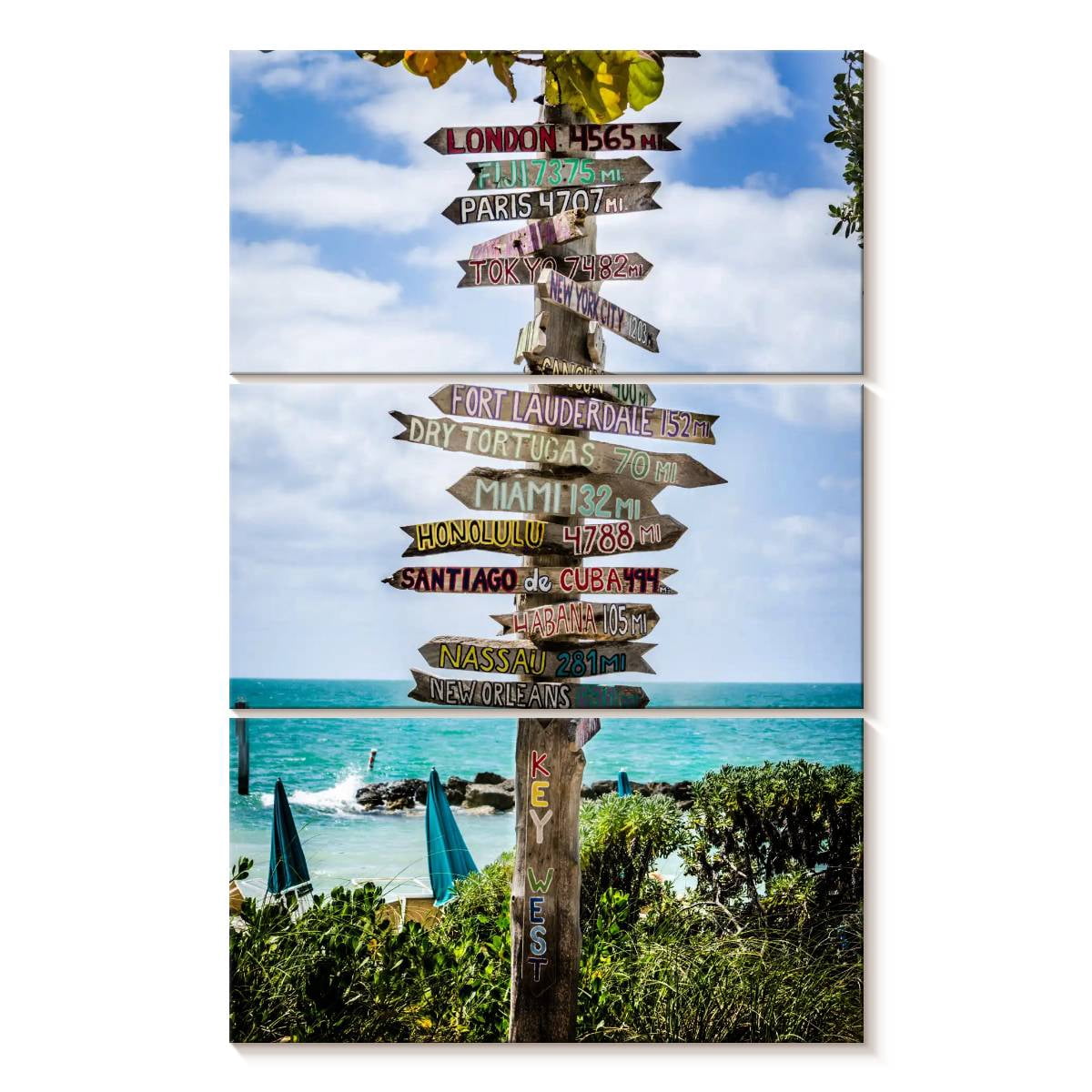 Elephant Stock Key West Destination Signs Wall Art - Vertical Multi ...