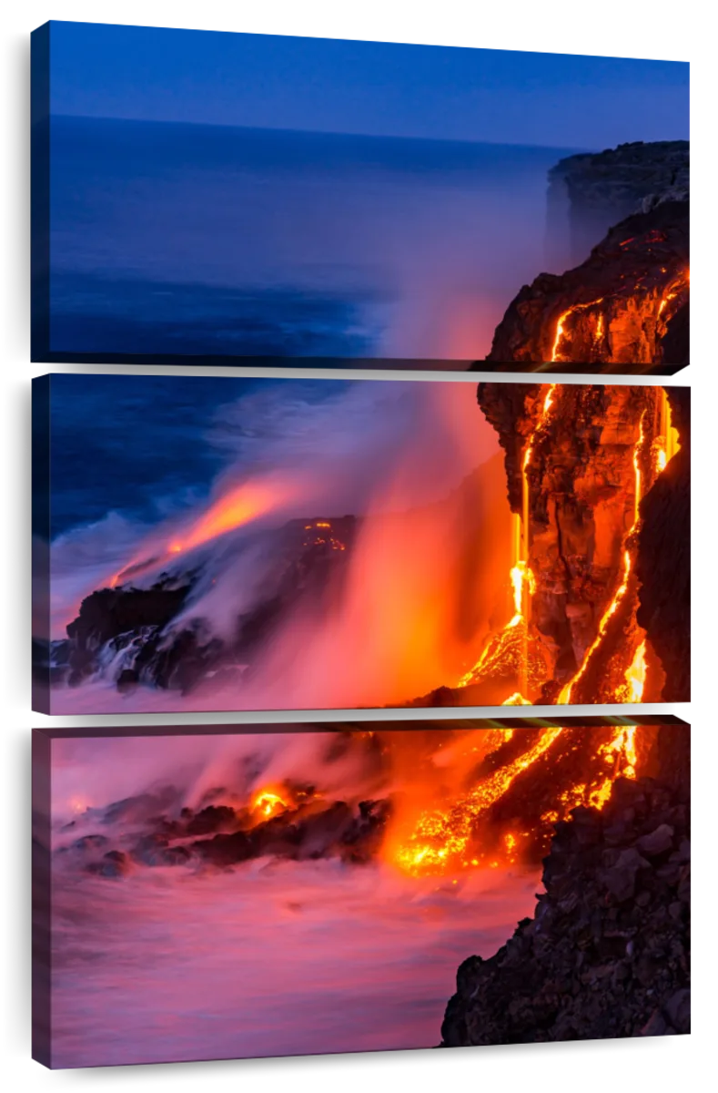 Elephant Stock Kilauea Lava Falls Wall Art - Vertical Multi Panel ...