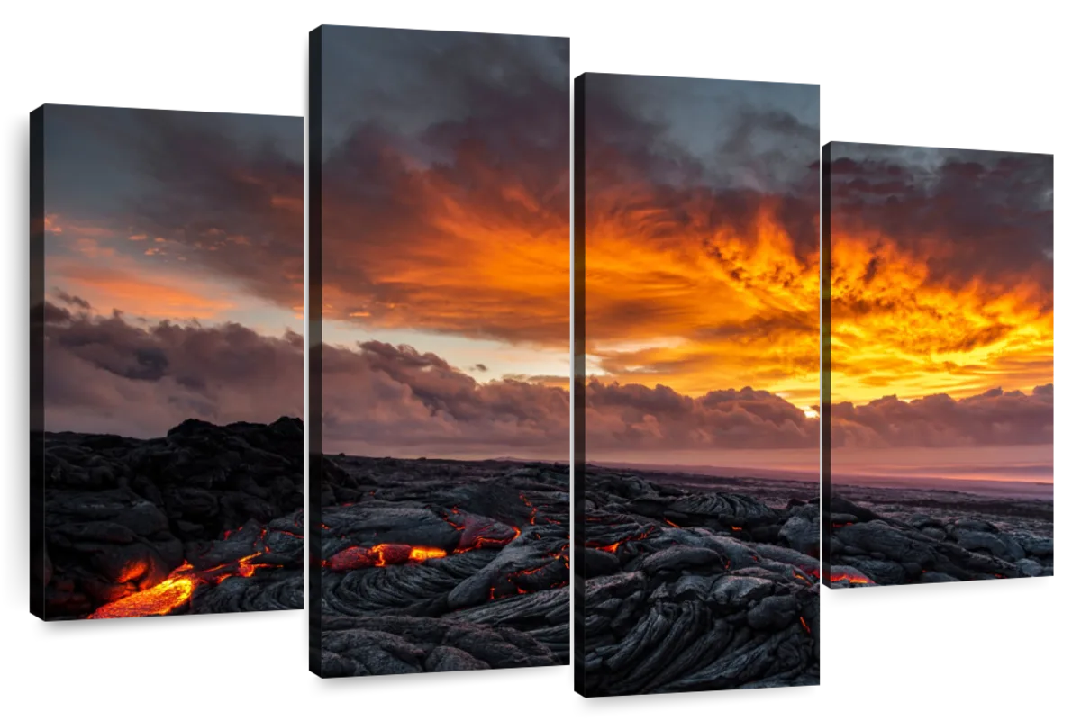 Elephant Stock Kilauea Volcano Sunrise Wall Art - Horizontal Multi ...