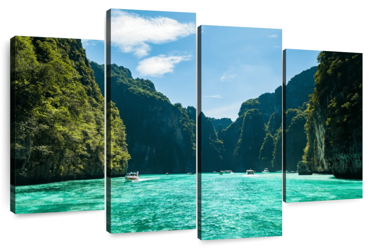 Elephant Stock Ko Phi Phi Le Island Wall Art - Horizontal Multi Panel Canvas - Living Room Wall ...