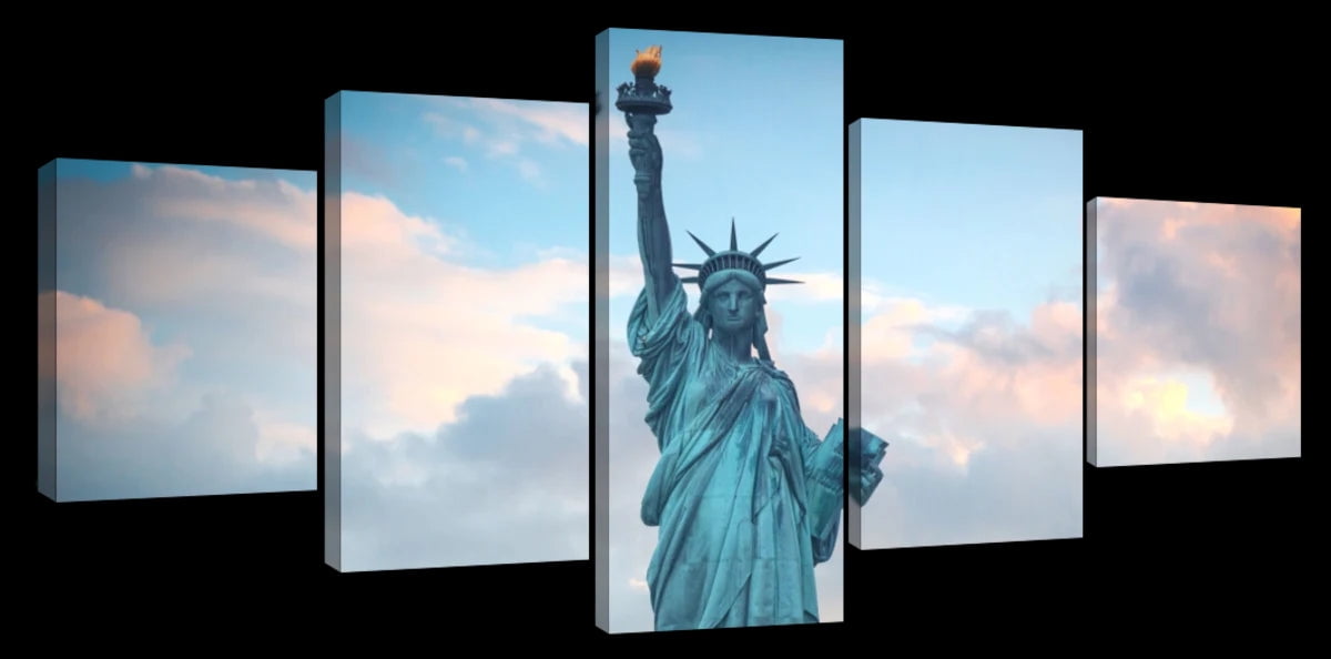 Elephant Stock Lady Liberty Monument Wall Art - Horizontal Multi Panel ...