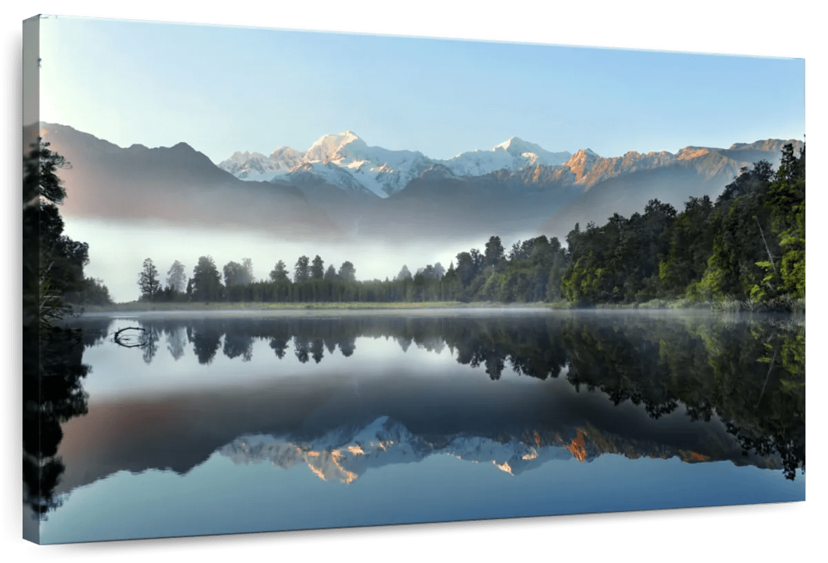 Elephant Stock Lake Matheson Reflection Wall Art - Horizontal Canvas ...