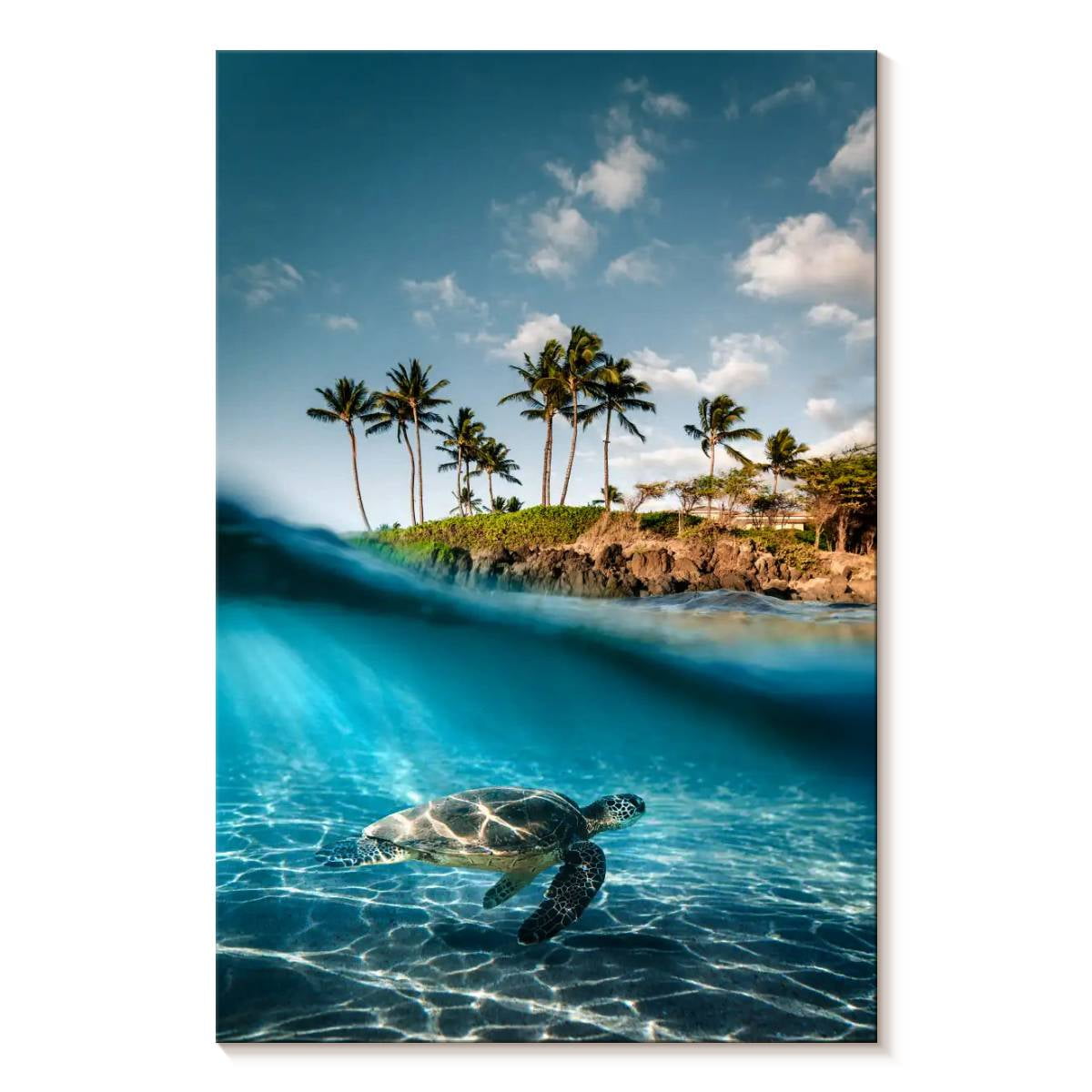 Elephant Stock Land And Sea Turtle Wall Art - Vertical Canvas Wall Art ...
