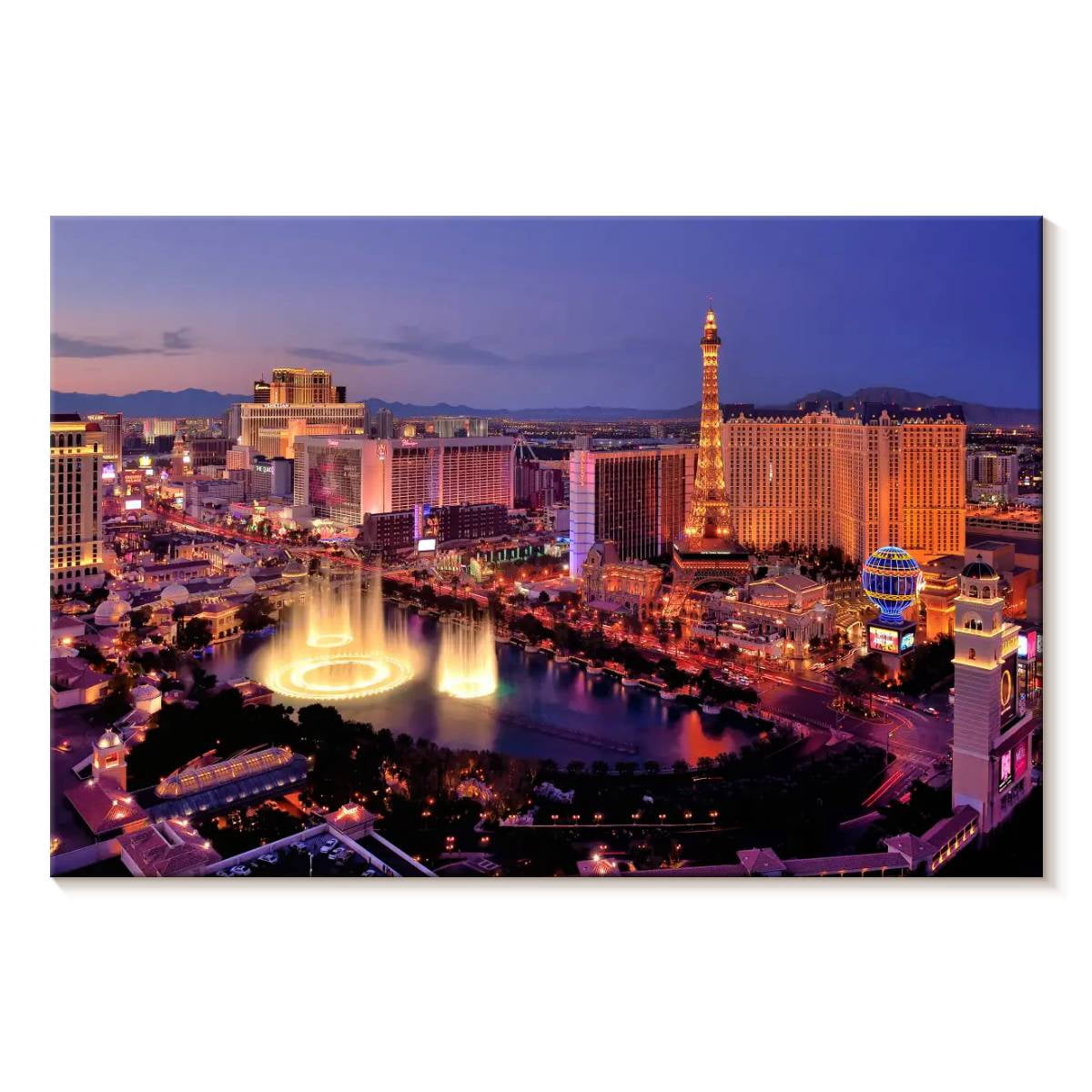 Elephant Stock Las Vegas Night Glow Wall Art - Horizontal Canvas Wall ...
