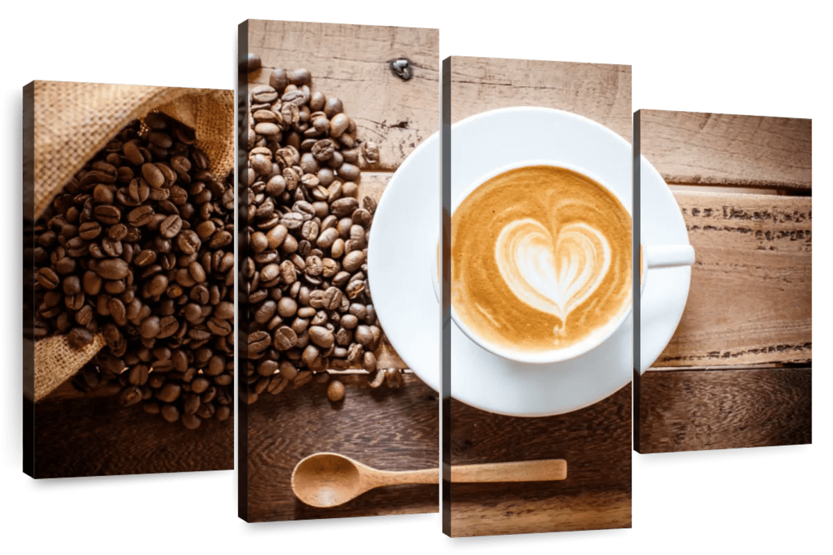 Elephant Stock Latte Coffee Wall Art - Horizontal Multi Panel Canvas ...