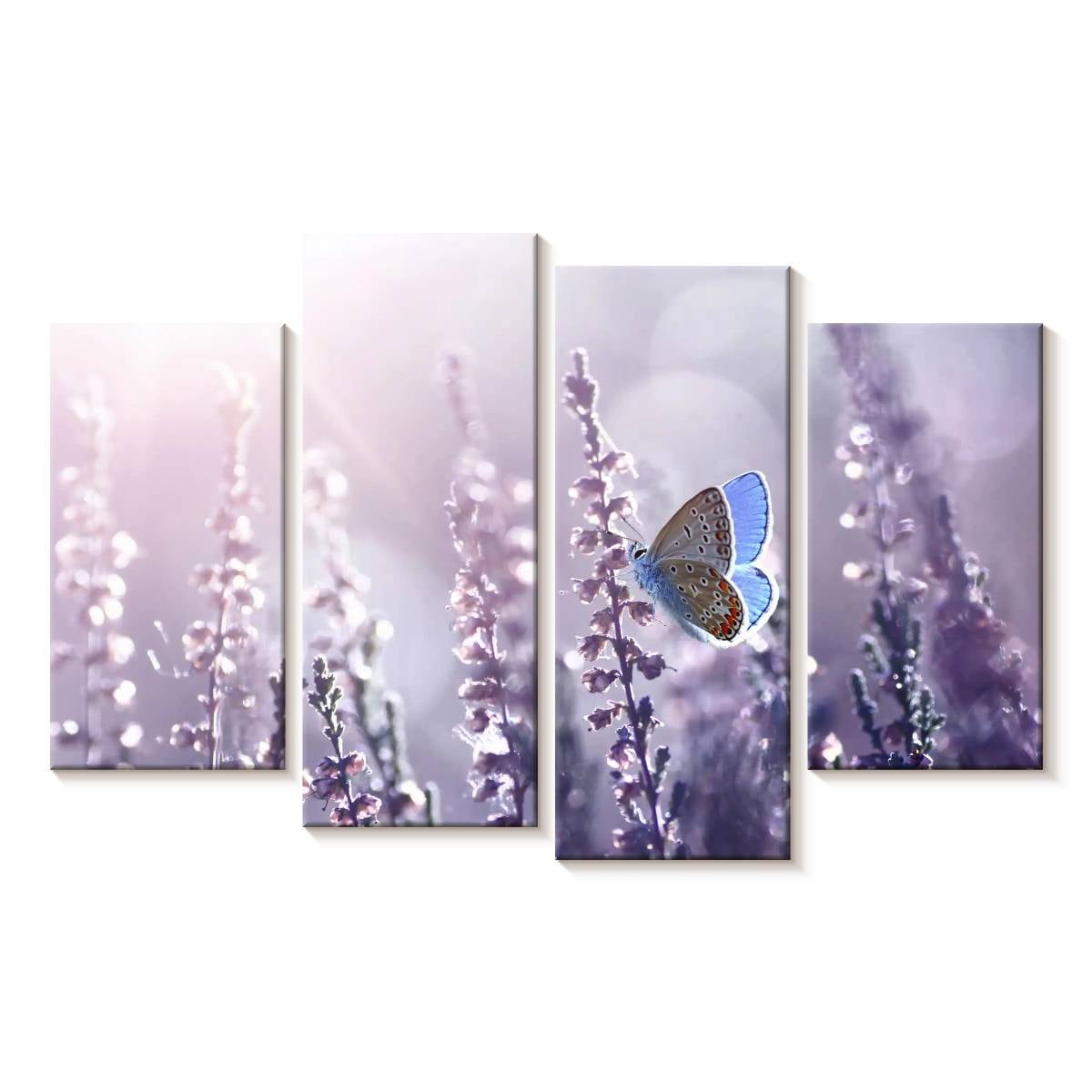 Elephant Stock Lavender Flower Wall Art - Horizontal Multi Panel Canvas ...