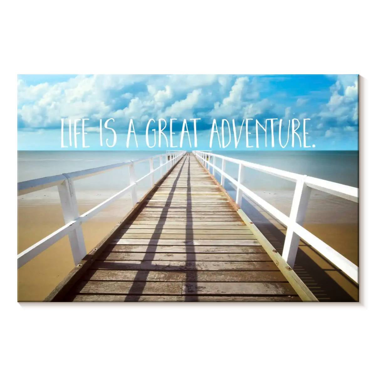 Elephant Stock Life Is A Great Adventure Wall Art - Horizontal Canvas ...