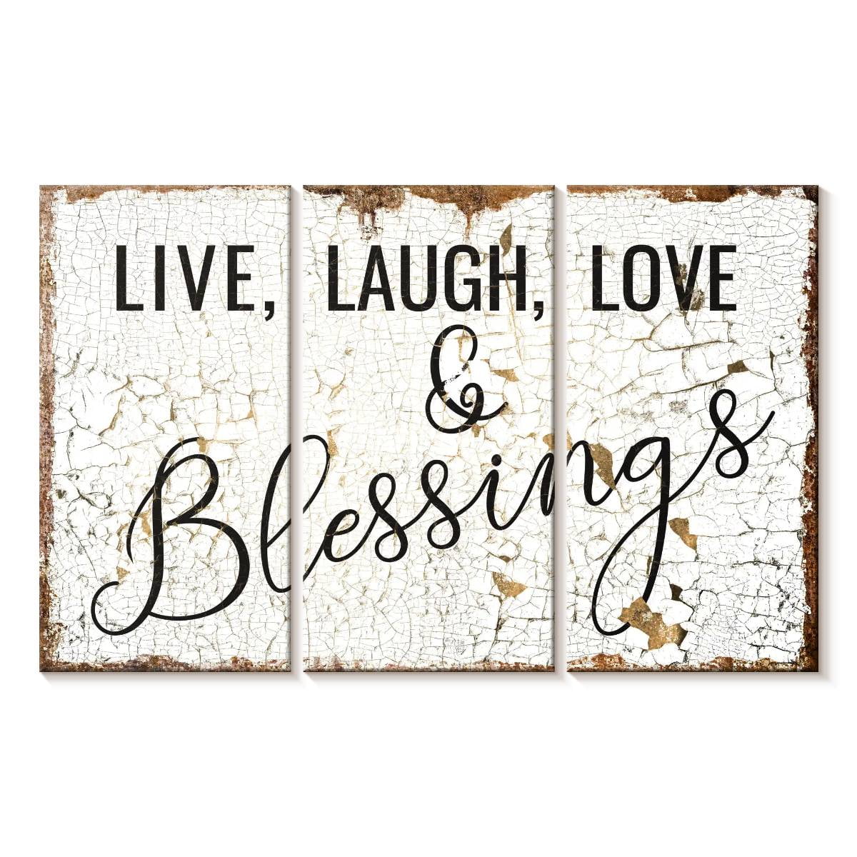 Elephant Stock Live Laugh Love And Blessings Typography Wall Art ...