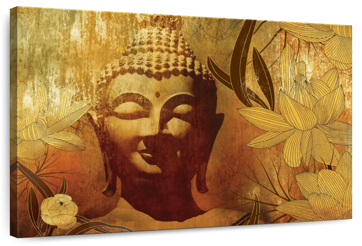 Elephant Stock Lotus Floral Buddha Wall Art - Horizontal Canvas Wall ...