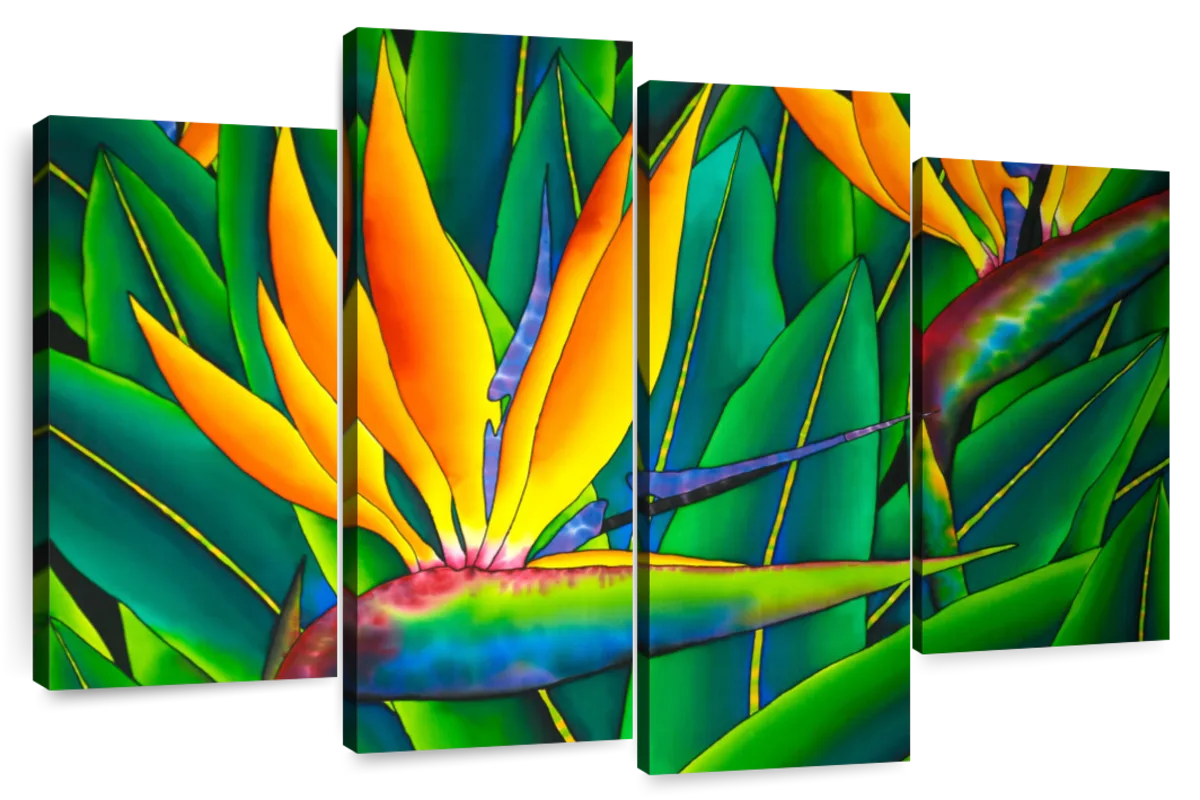 Elephant Stock Lush Bird Of Paradise Wall Art - Horizontal Multi Panel ...