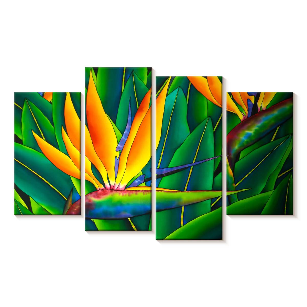 Elephant Stock Lush Bird Of Paradise Wall Art - Horizontal Multi Panel ...