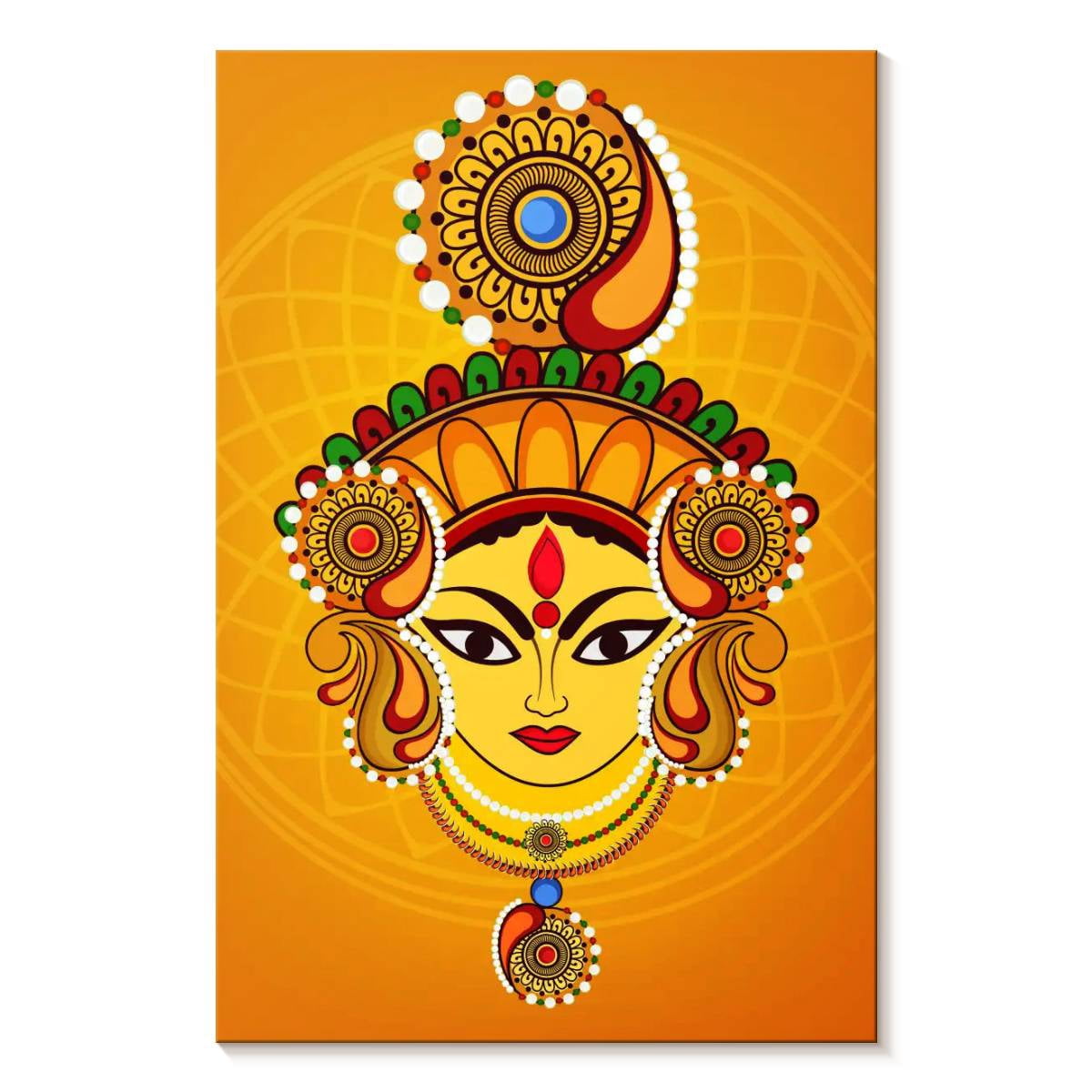 Elephant Stock Maa Durga Wall Art - Vertical Canvas Wall Art - Living ...