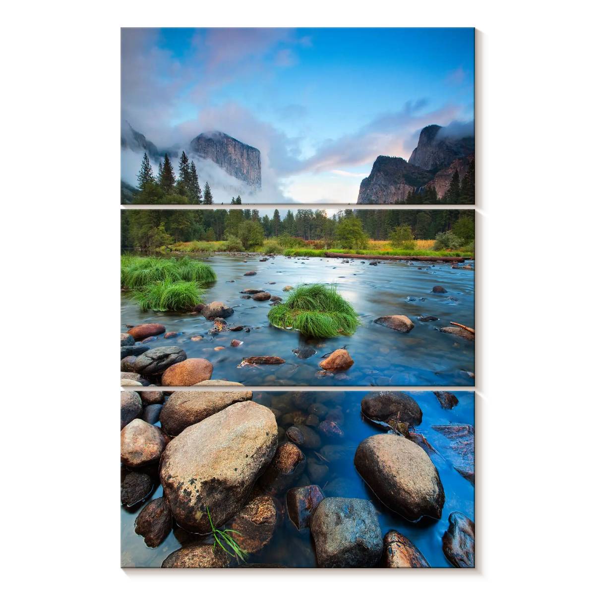 Elephant Stock Merced Riverside Wall Art - Vertical Multi Panel Canvas ...