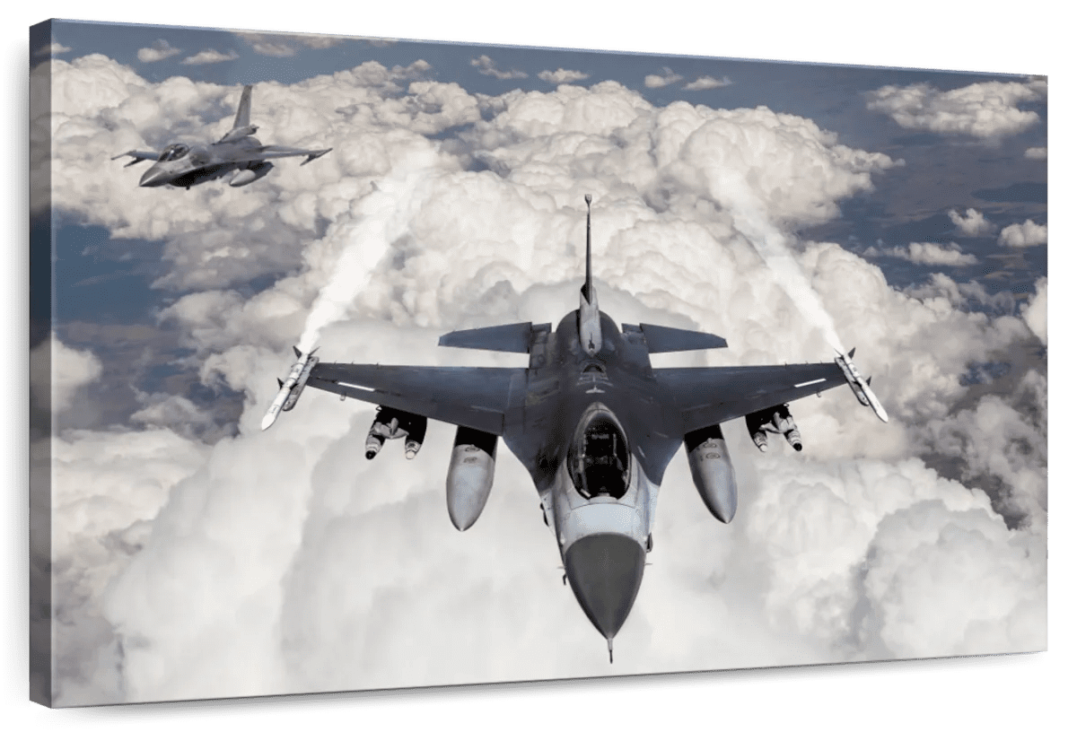 Elephant Stock Military Fighter Jets Wall Art - Horizontal Canvas Wall ...