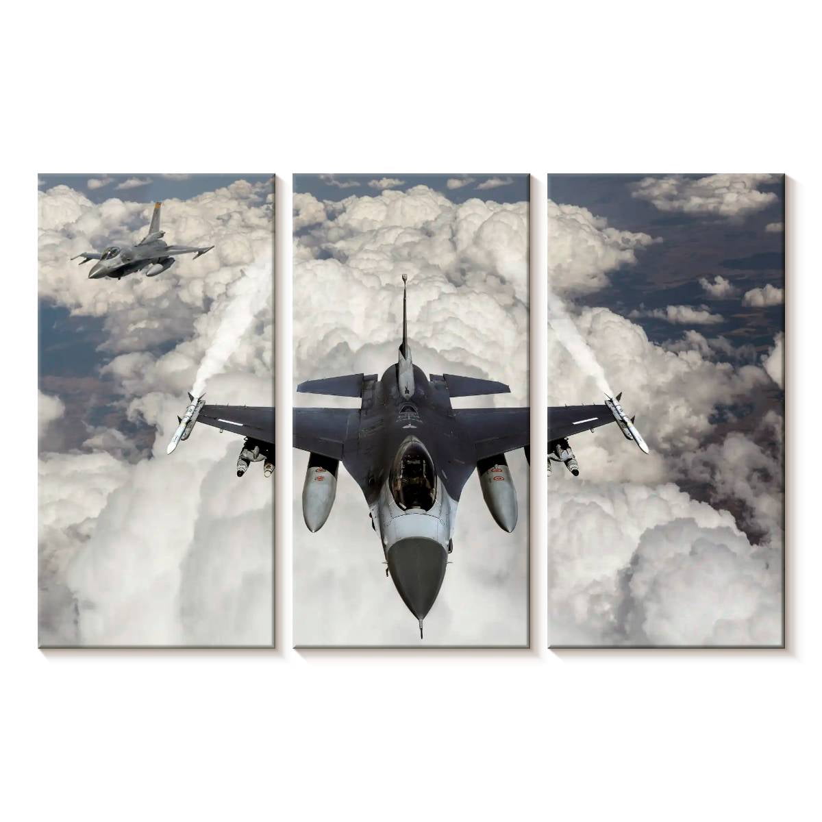 Elephant Stock Military Fighter Jets Wall Art - Horizontal Multi Panel ...