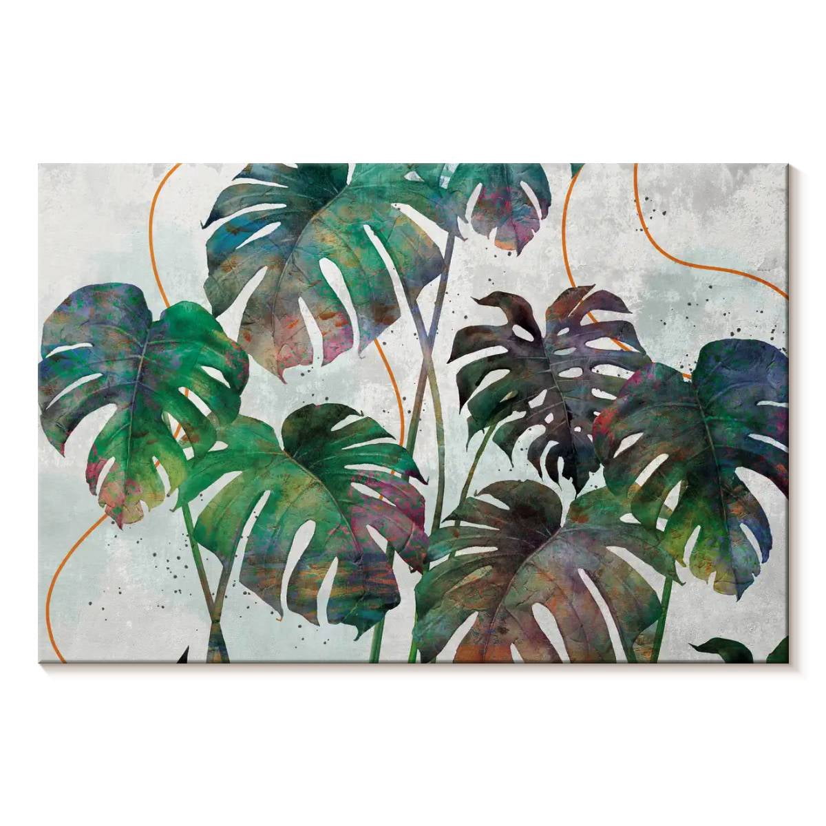 Elephant Stock Monstera Leaves Wall Art - Horizontal Canvas Wall Art ...
