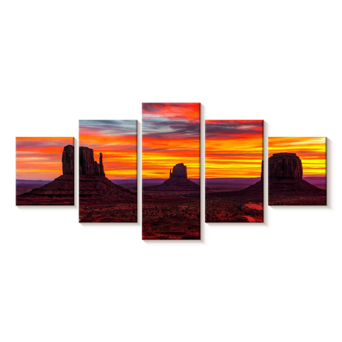 Elephant Stock Monument Valley At Sunset Wall Art - Horizontal Multi ...