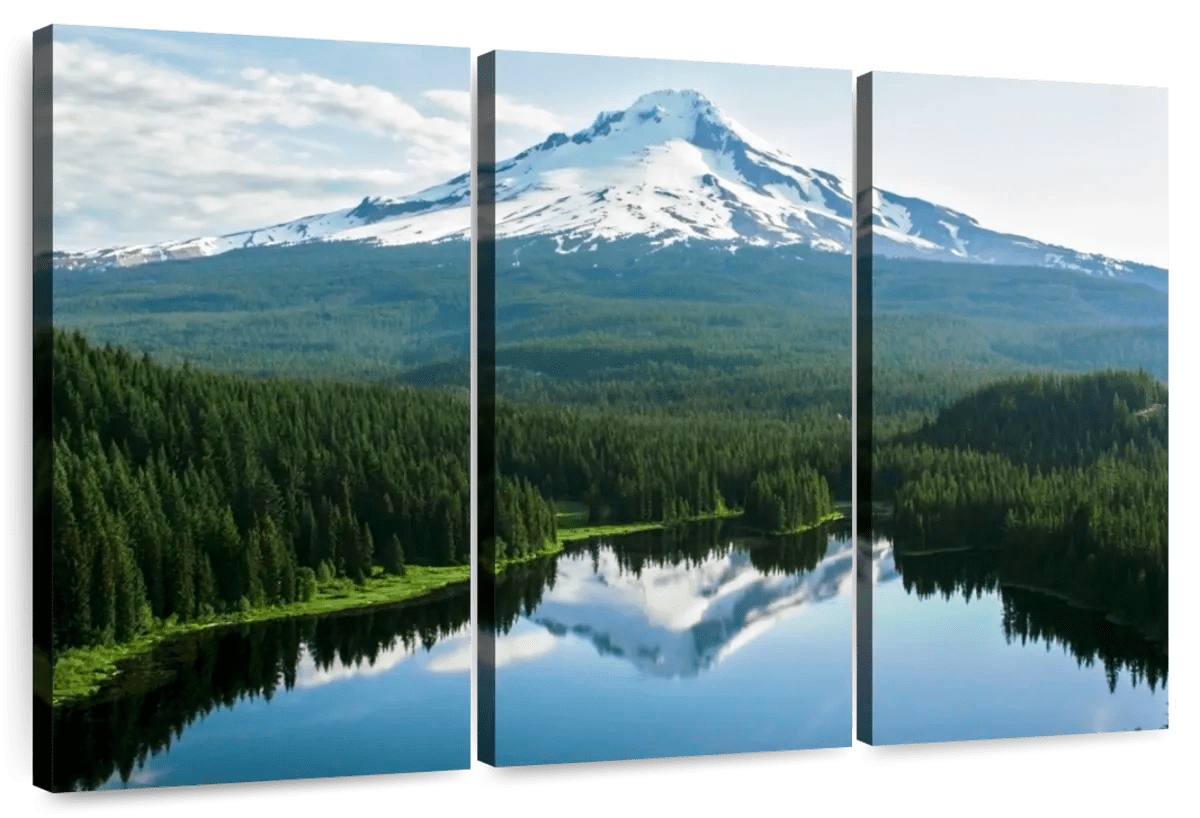 Elephant Stock Mount Hood Lake Reflection Wall Art - Horizontal Multi ...