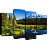 Elephant Stock - Mt. Rainier Reflection Wall Art - Horizontal Multi ...