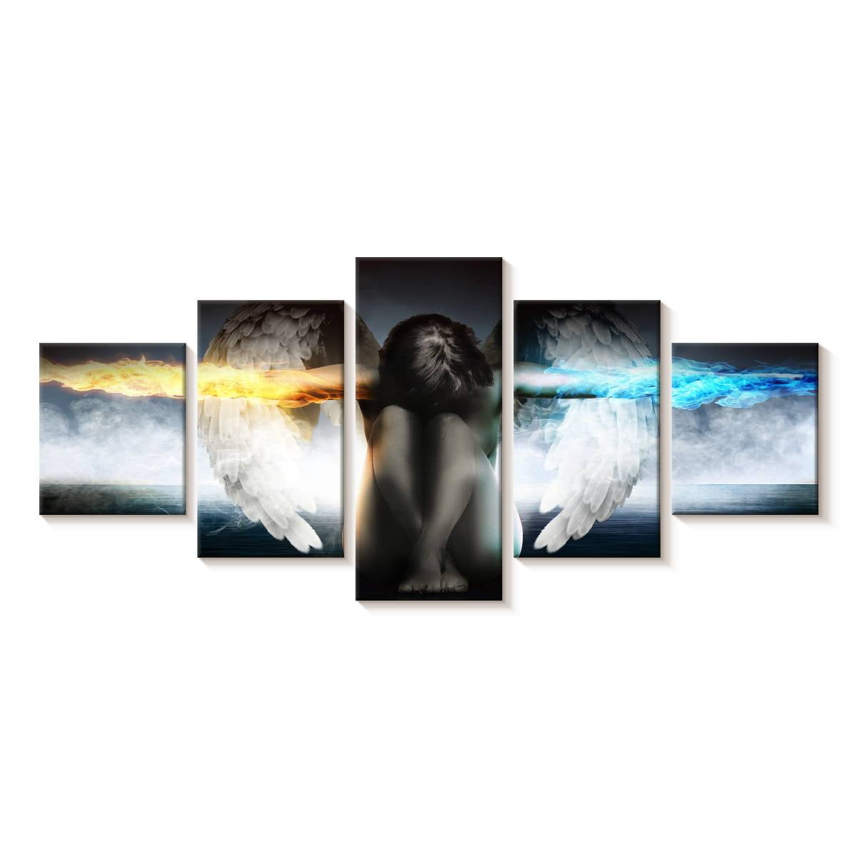 Elephant Stock Mysterious Guardian Angel Wall Art - Horizontal Multi ...