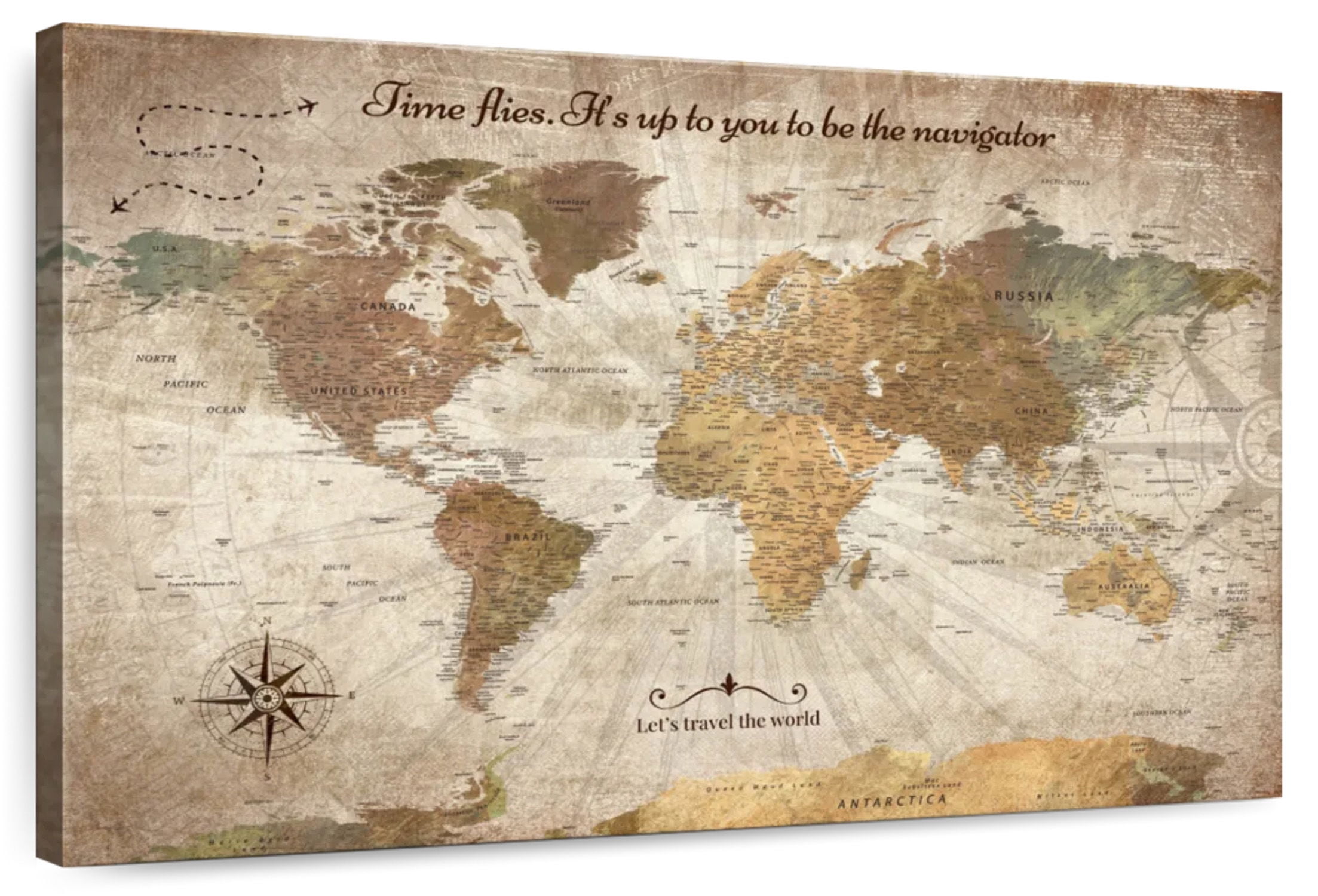 Elephant Stock National Parks Push Pin Hobby Map Ii Wall Art - Map Canvas Canvas - 48" x 32 ...