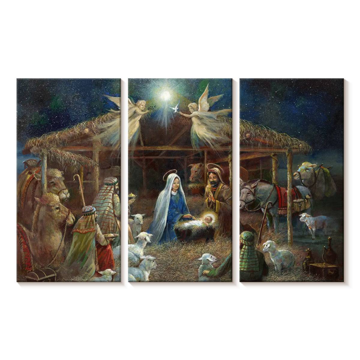 Elephant Stock The Nativity Ii Wall Art - Horizontal Multi Panel Canvas ...