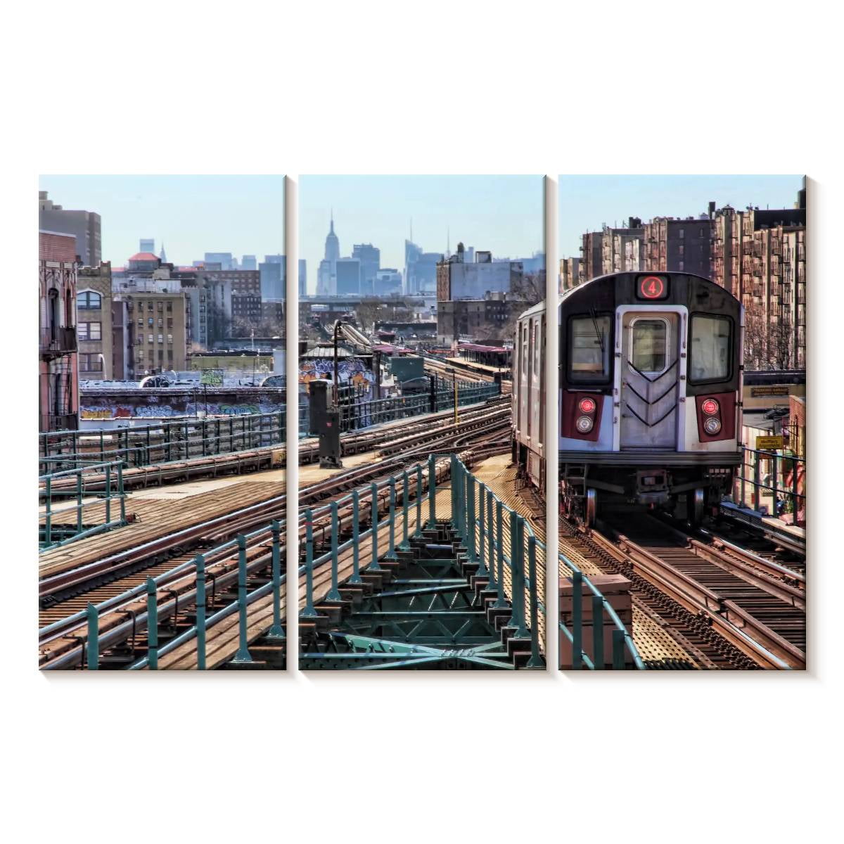 Elephant Stock New York Subway Train Wall Art - Horizontal Multi Panel ...