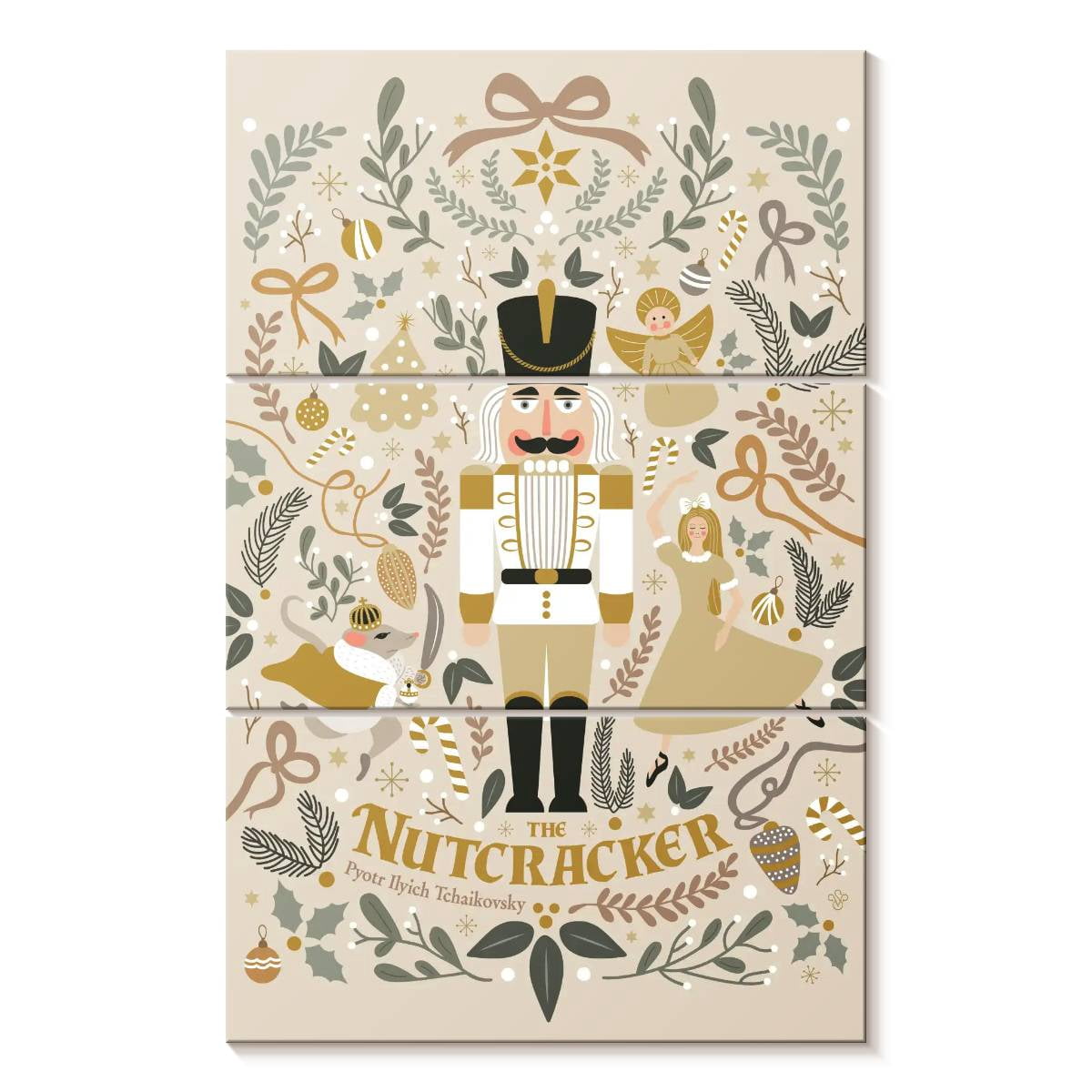 Elephant Stock Nutcracker Beige Wall Art - Vertical Multi Panel Canvas ...