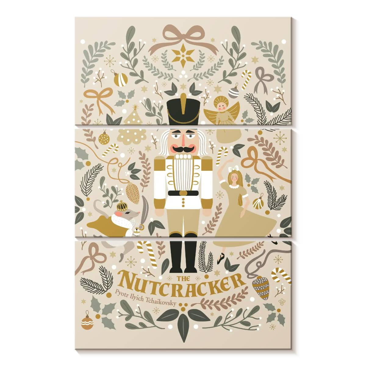 Elephant Stock Nutcracker Beige Wall Art - Vertical Multi Panel Canvas ...