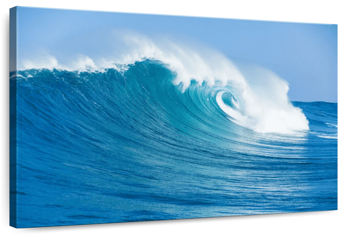 Elephant Stock Ocean Wave Break Wall Art - Beach Canvas Canvas - 39" x ...