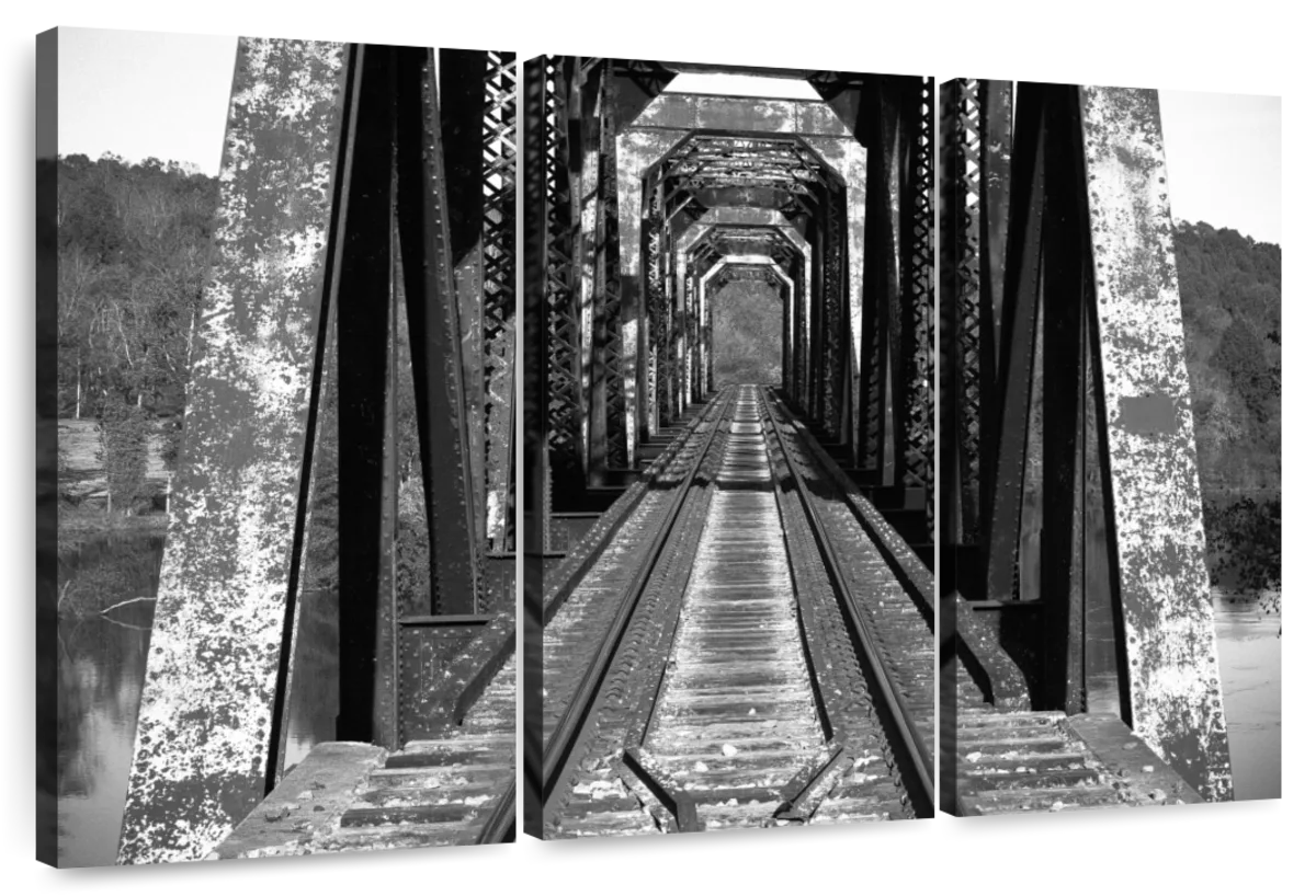 Elephant Stock Old Bridge Wall Art - Horizontal Multi Panel Canvas ...