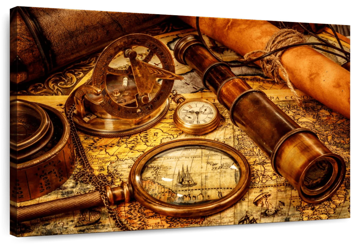 Elephant Stock Old Nautical Navigation Tools Wall Art - Horizontal ...