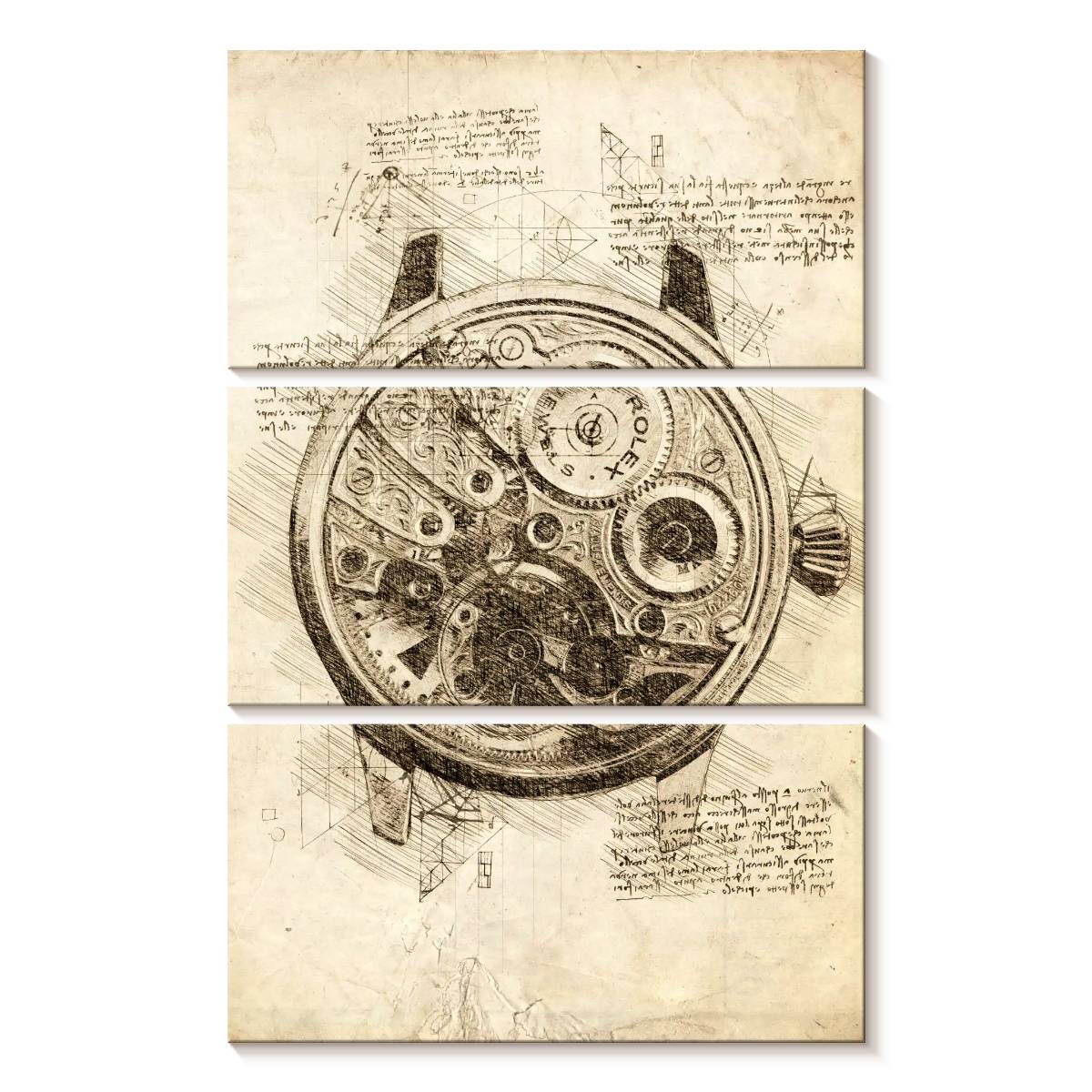 Elephant Stock Old Rolex Inside Wall Art - Vertical Multi Panel Canvas ...