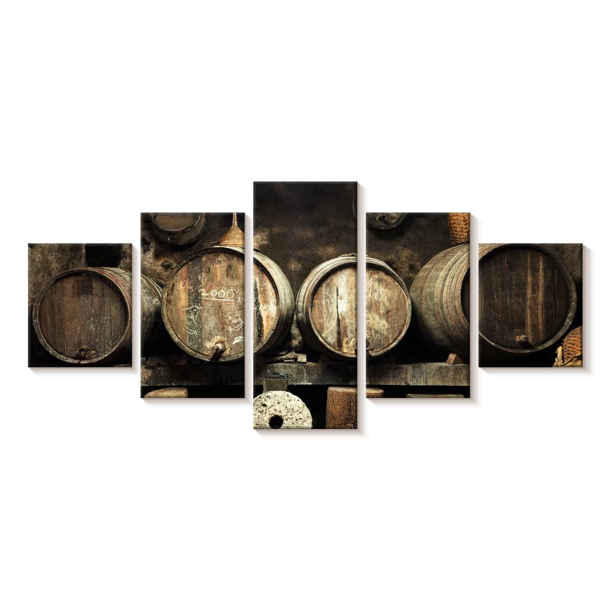 Elephant Stock Old Wine Cellar Wall Art - Horizontal Multi Panel Canvas ...