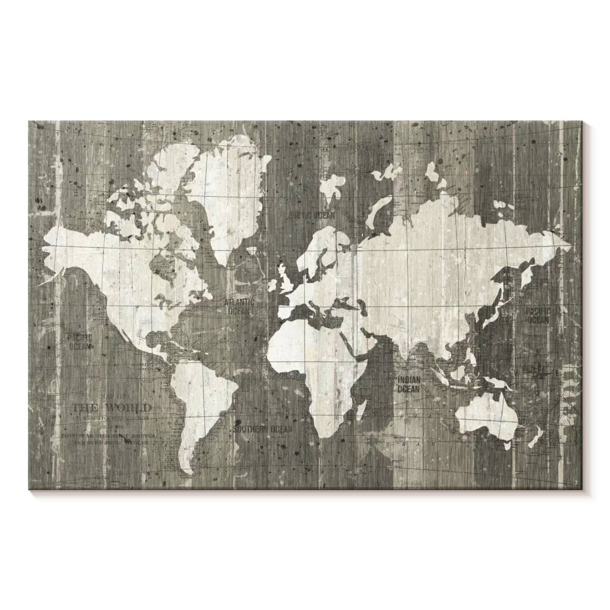 Elephant Stock Old World Map Neutral Wall Art - Horizontal Canvas Wall ...