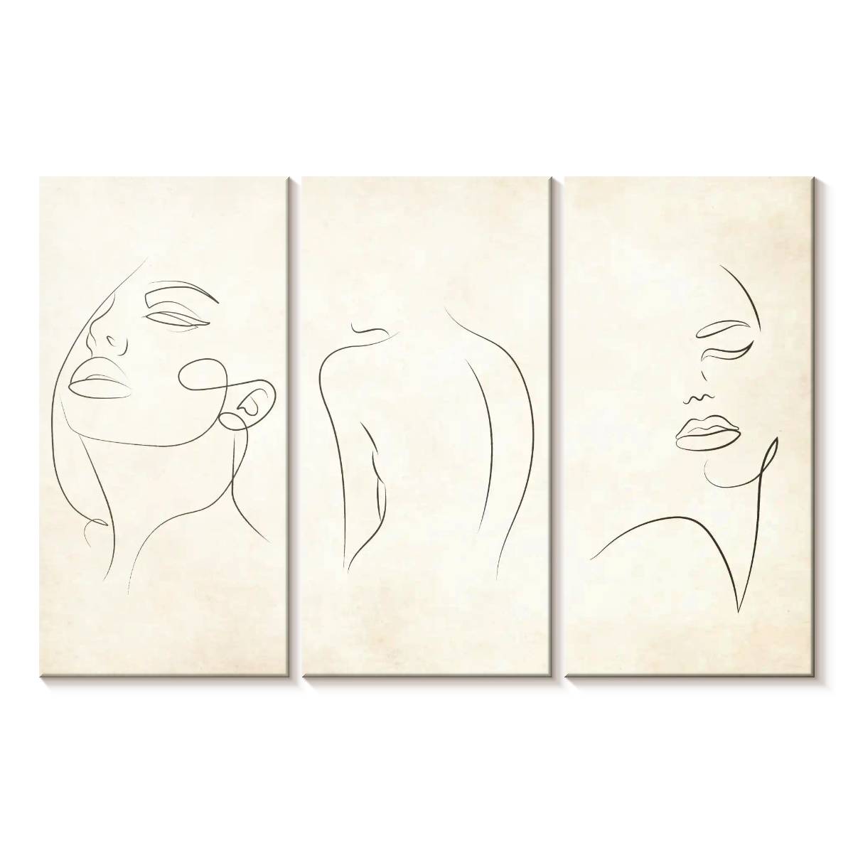 Elephant Stock One Line Woman Wall Art - Horizontal Multi Panel Canvas ...