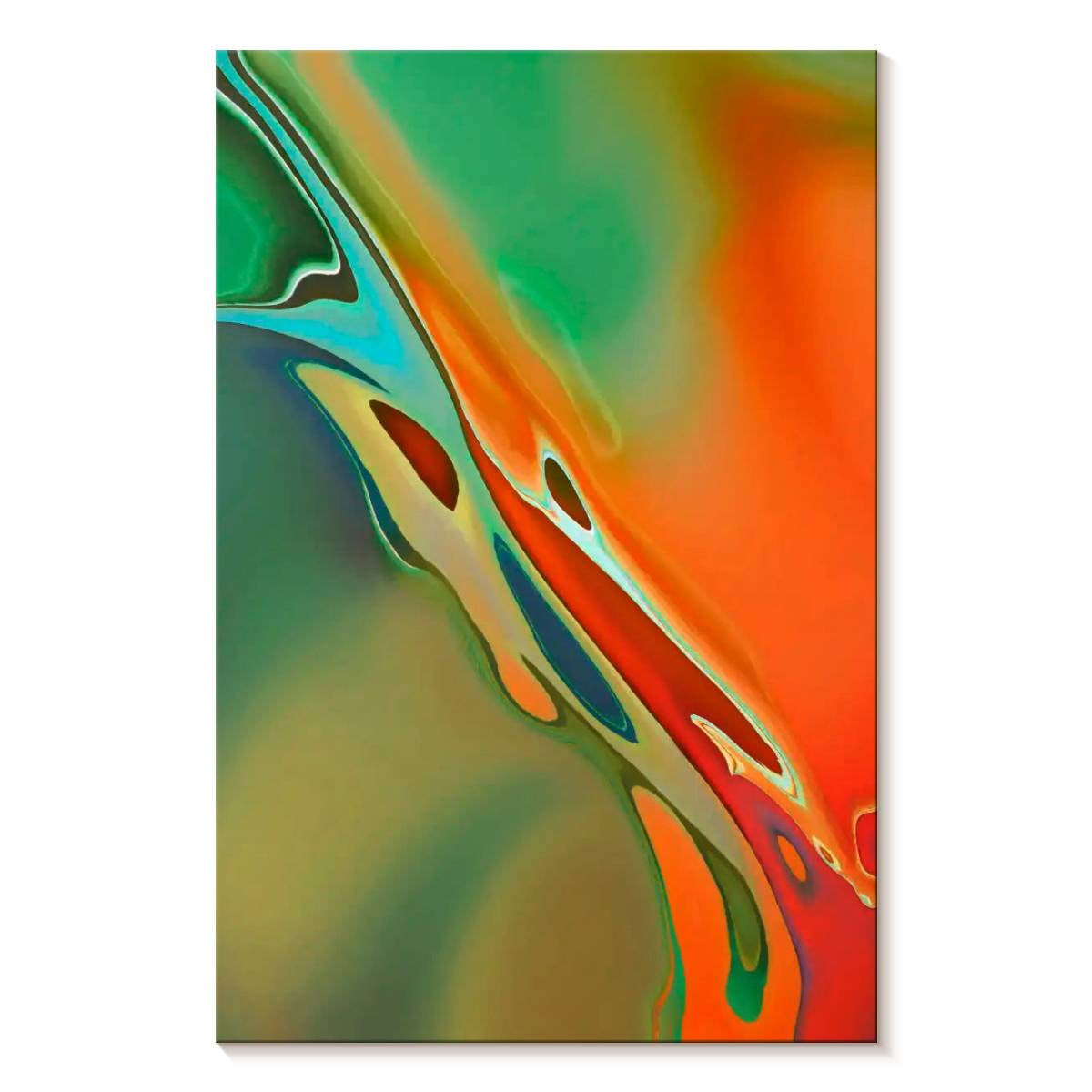 Elephant Stock Organic Abstract Orange And Olive Green Wall Art ...