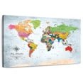 Elephant Stock Our Travel Map Push Pin Ii Wall Art - Map Canvas Canvas ...