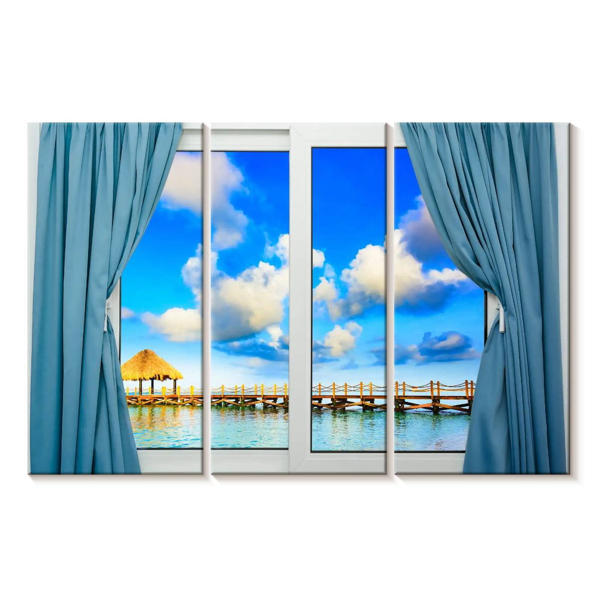 Elephant Stock Paradise Through The Window Wall Art - Horizontal Multi ...