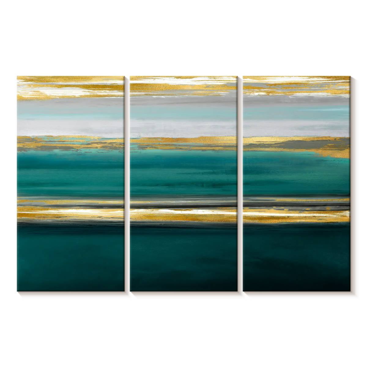 Elephant Stock Parallel Lines On Teal Wall Art - Horizontal Multi Panel ...