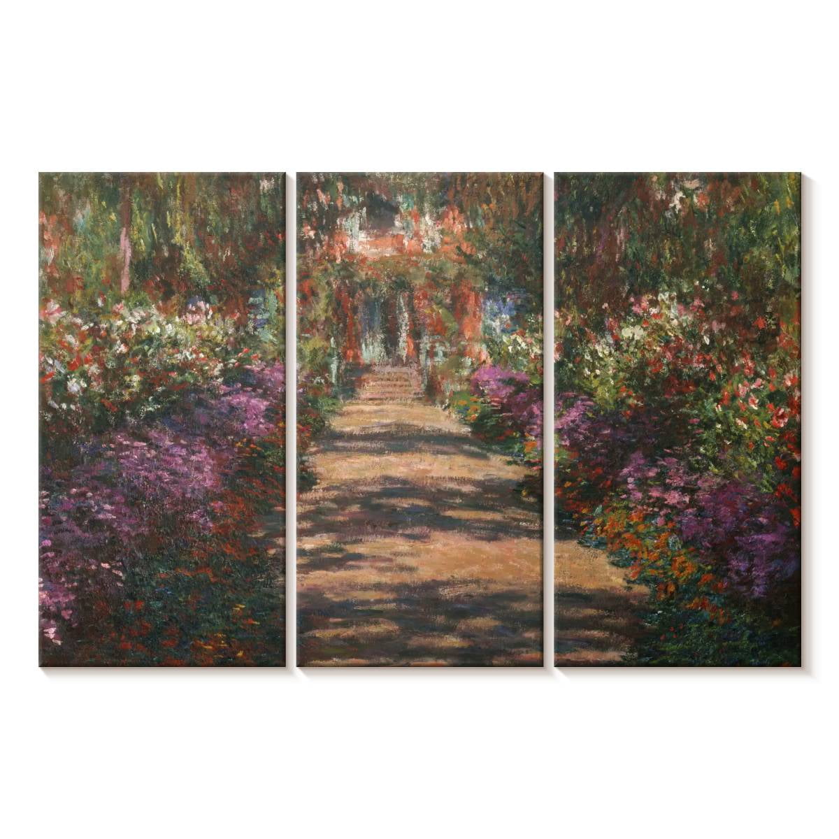 Elephant Stock A Pathway In Monet's Garden Giverny Wall Art - Horizontal Multi Panel Canvas ...