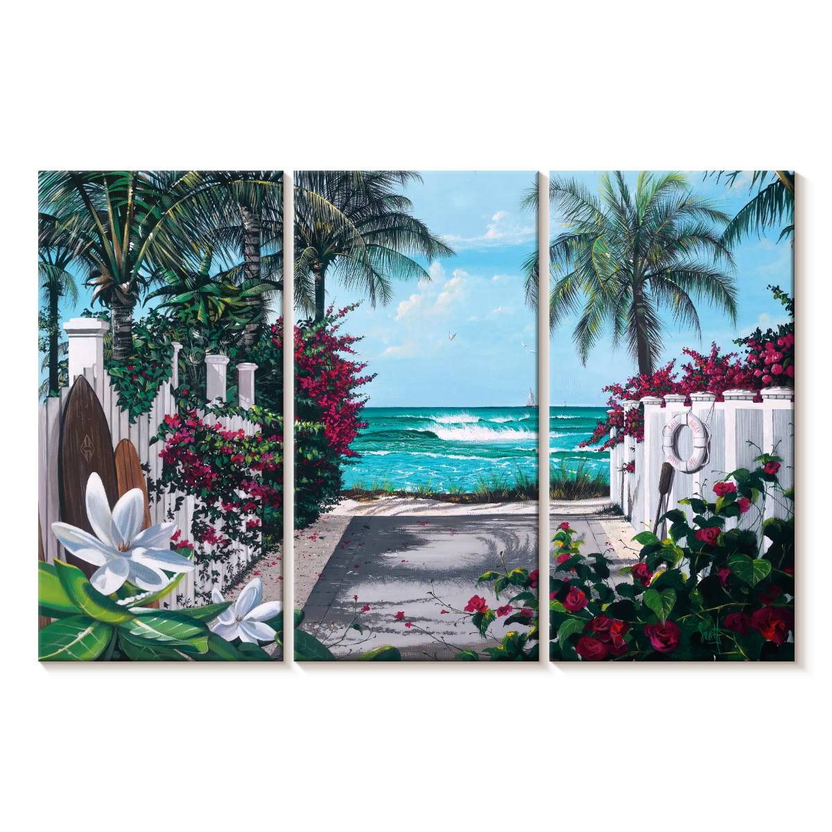 Elephant Stock Pathway Paradise Wall Art - Horizontal Multi Panel ...