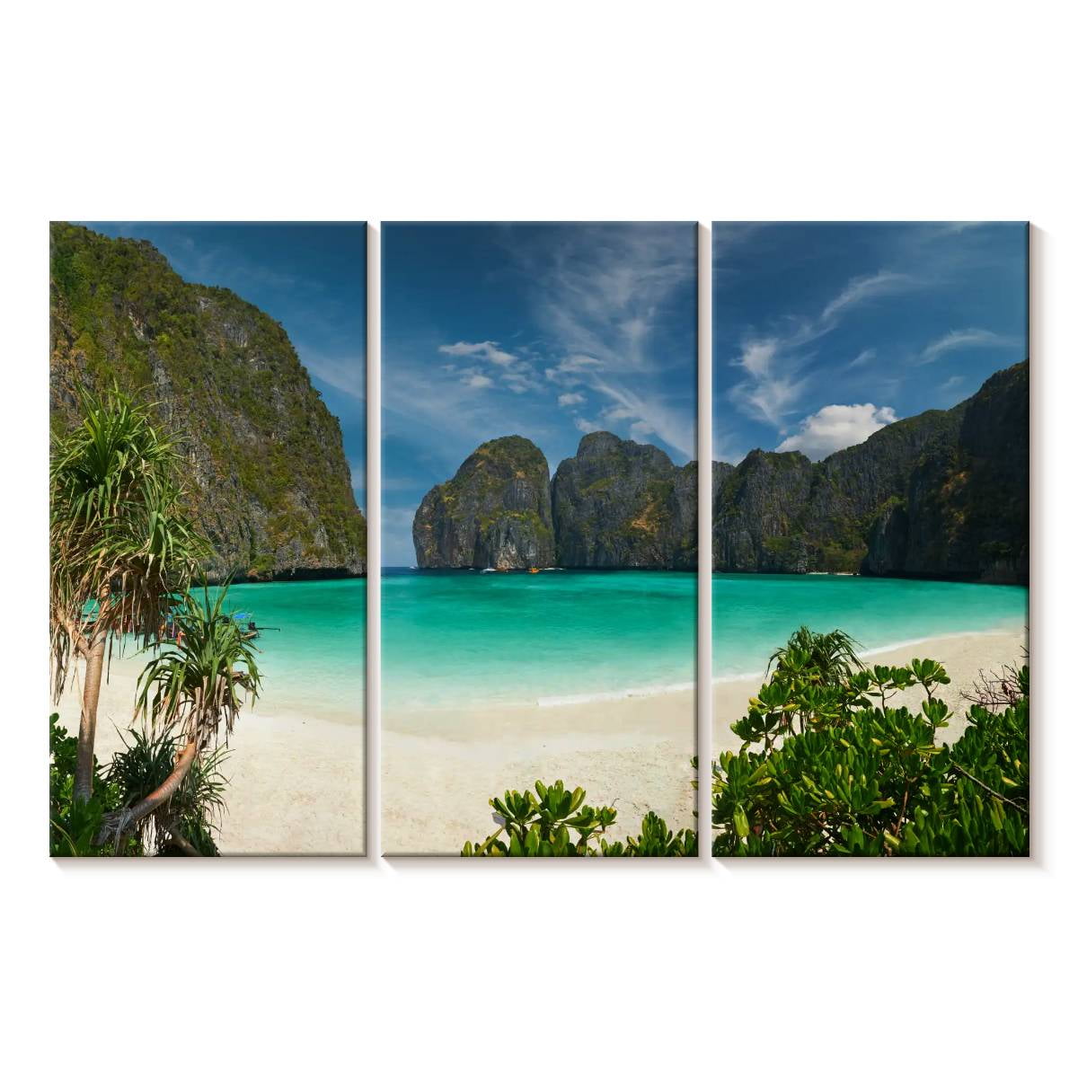 Elephant Stock Phi Phi Island Beach Wall Art - Horizontal Multi Panel Canvas - Living Room Wall ...