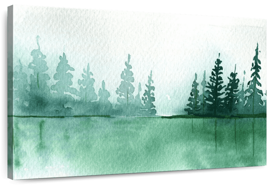 Elephant Stock Pine Tree Silhouette Wall Art - Horizontal Canvas Wall ...