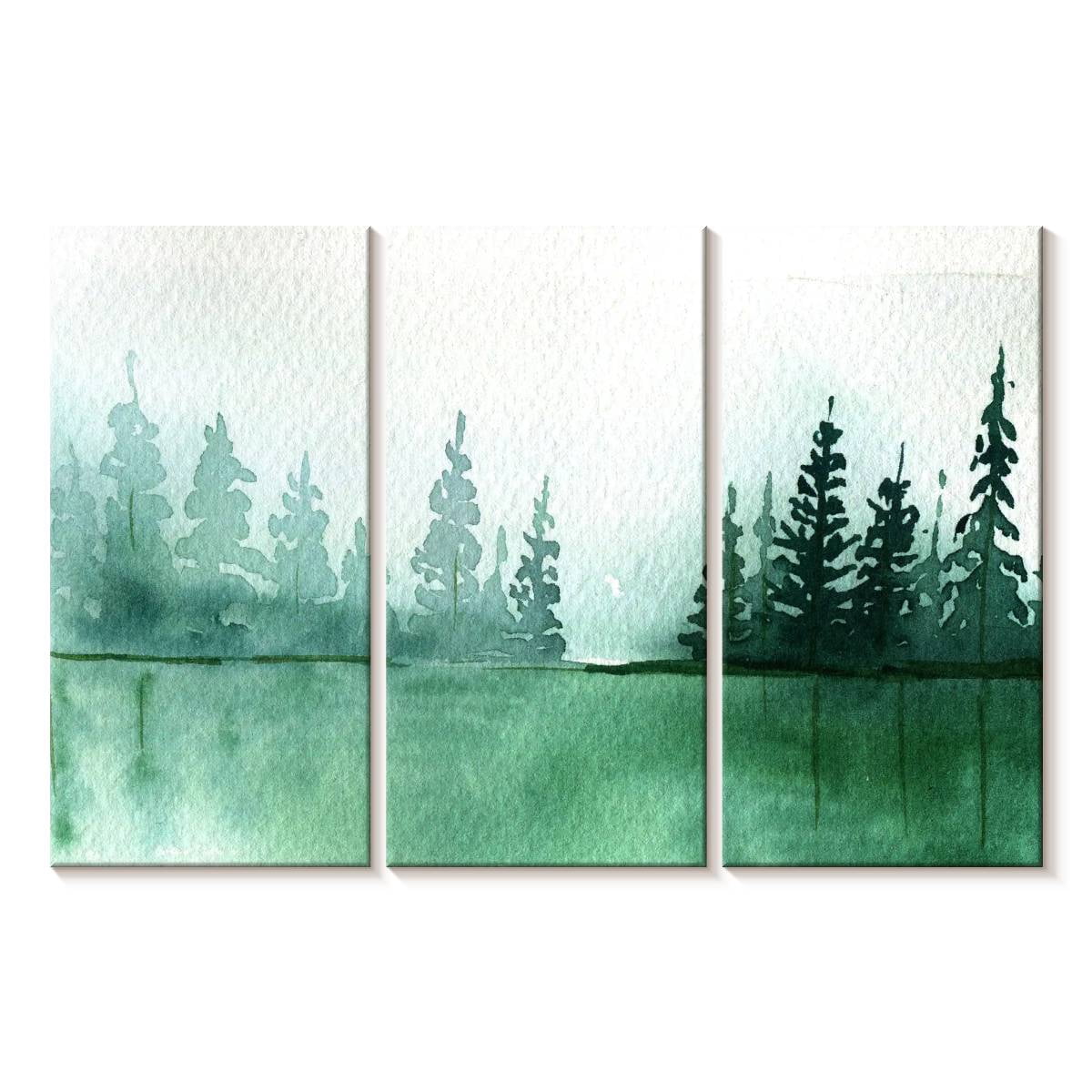 Elephant Stock Pine Tree Silhouette Wall Art - Horizontal Multi Panel ...