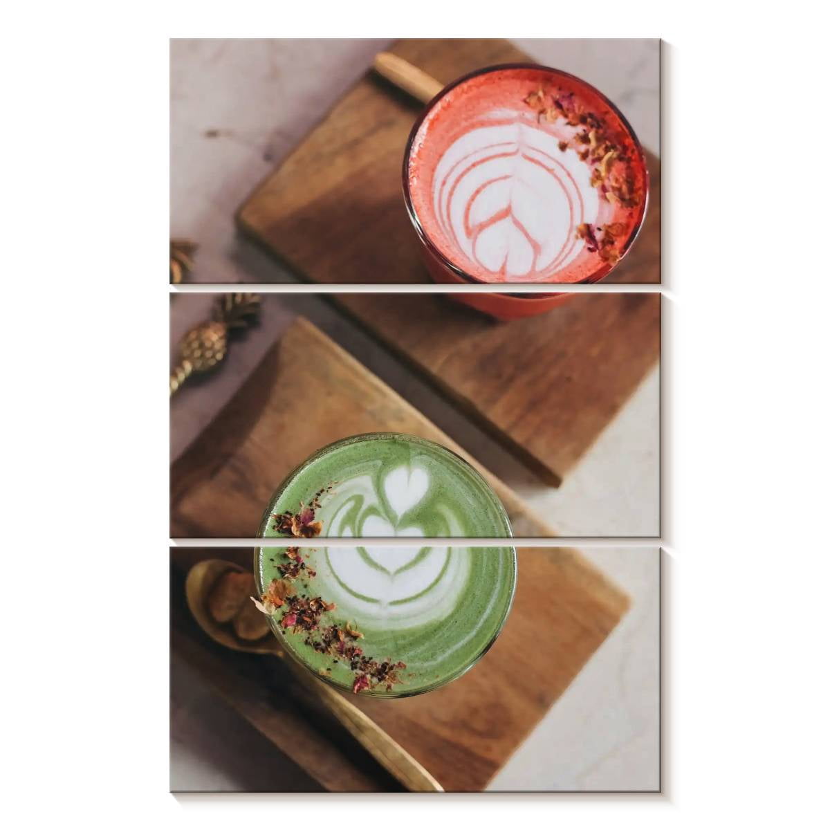 Elephant Stock Pink And Green Lattes Wall Art - Vertical Multi Panel ...