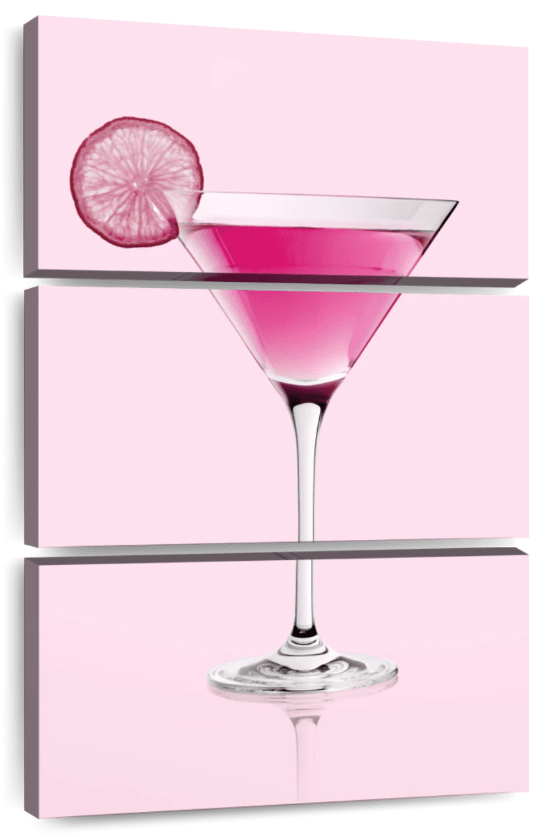 Elephant Stock Pink Martini Wall Art - Vertical Multi Panel Canvas ...